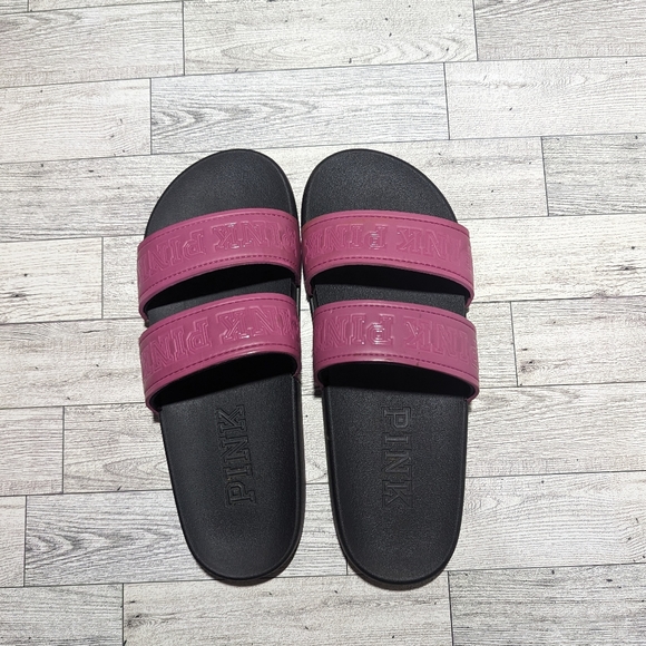 PINK Victoria's Secret | Shoes | Vs Pink Soft Begonia Double Strap ...